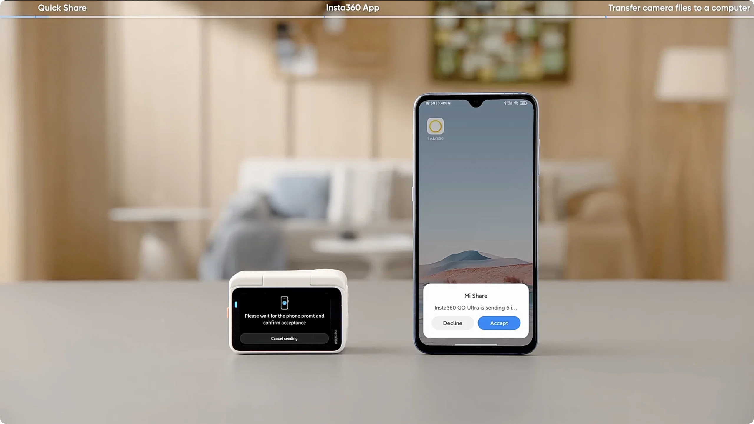 Cách chuyển file từ Insta360 GO ULTRA sang điện thoại và máy tính